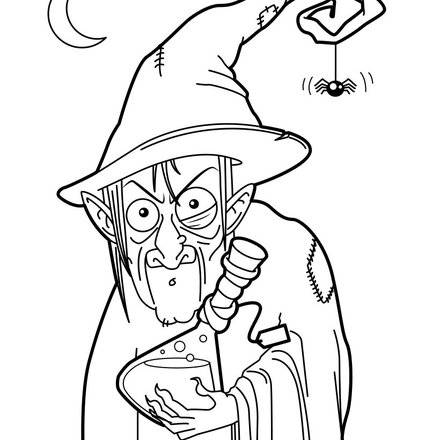 HALLOWEEN HEXE zum Ausmalen - Ausmalbilder - Ausmalbilder ausdrucken ...